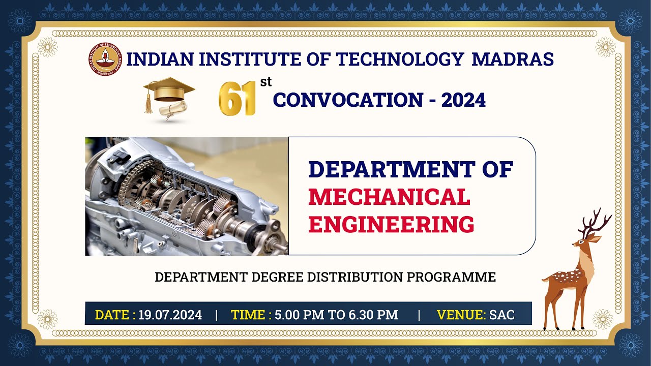 IIT Madras - 61st Convocation - Department Degree Distribution ...