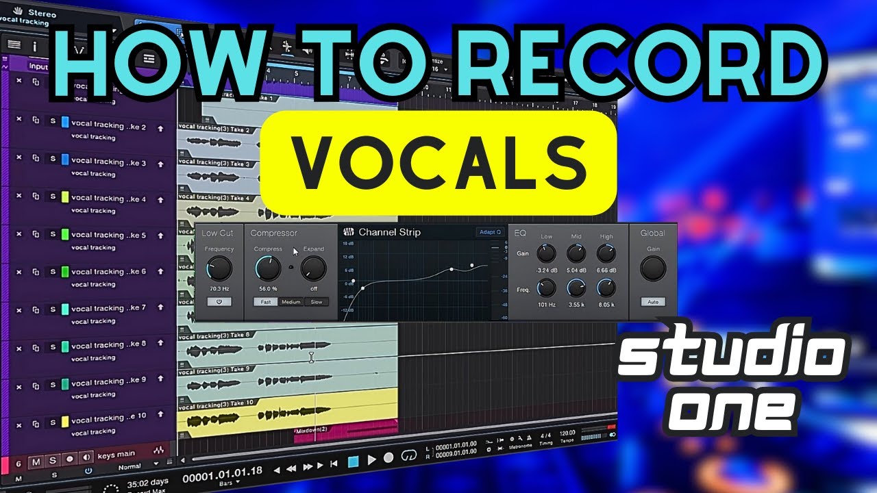 How to record Vocals in STUDIO ONE 6! - YouTube