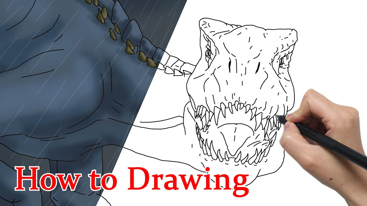 Jurassic World ♥ How to draw IndoRaptor - YouTube