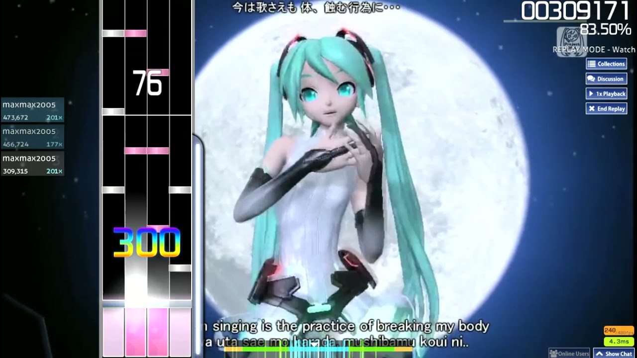 osu mania 4k(pensé que Miku seria mas fácil) XD - YouTube