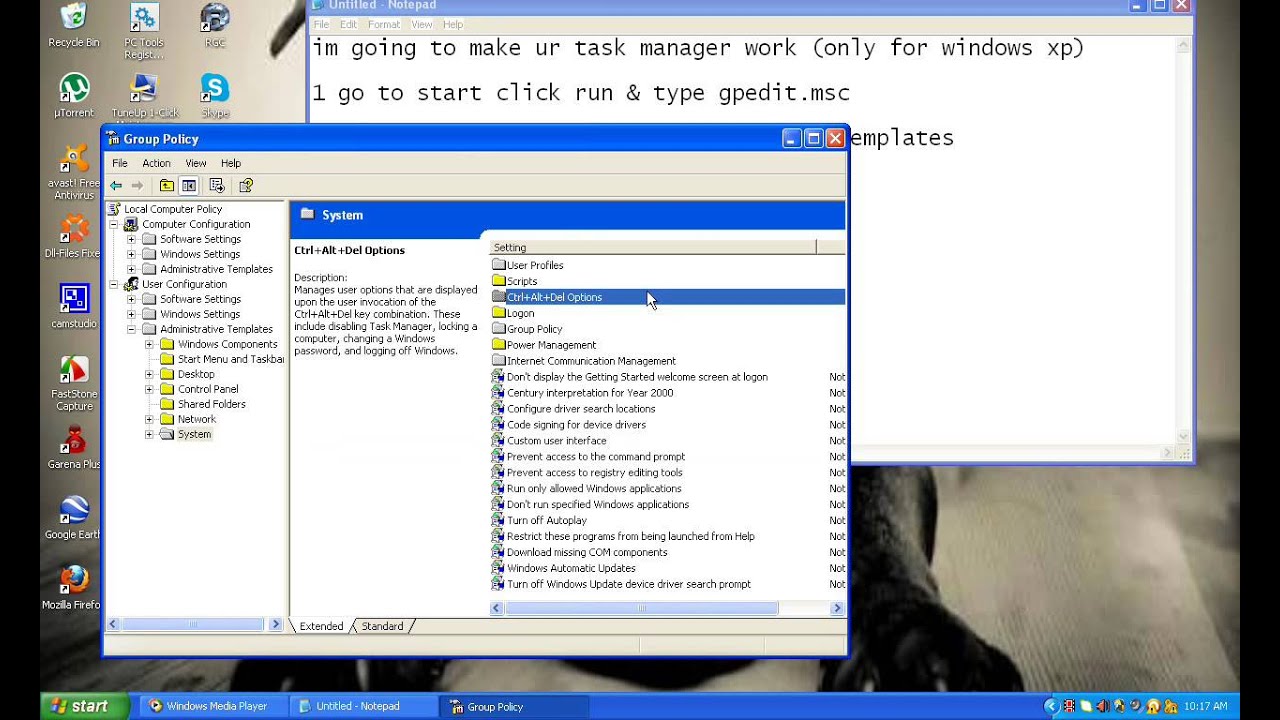 How to make your task manager work (WINDOWS XP) - YouTube