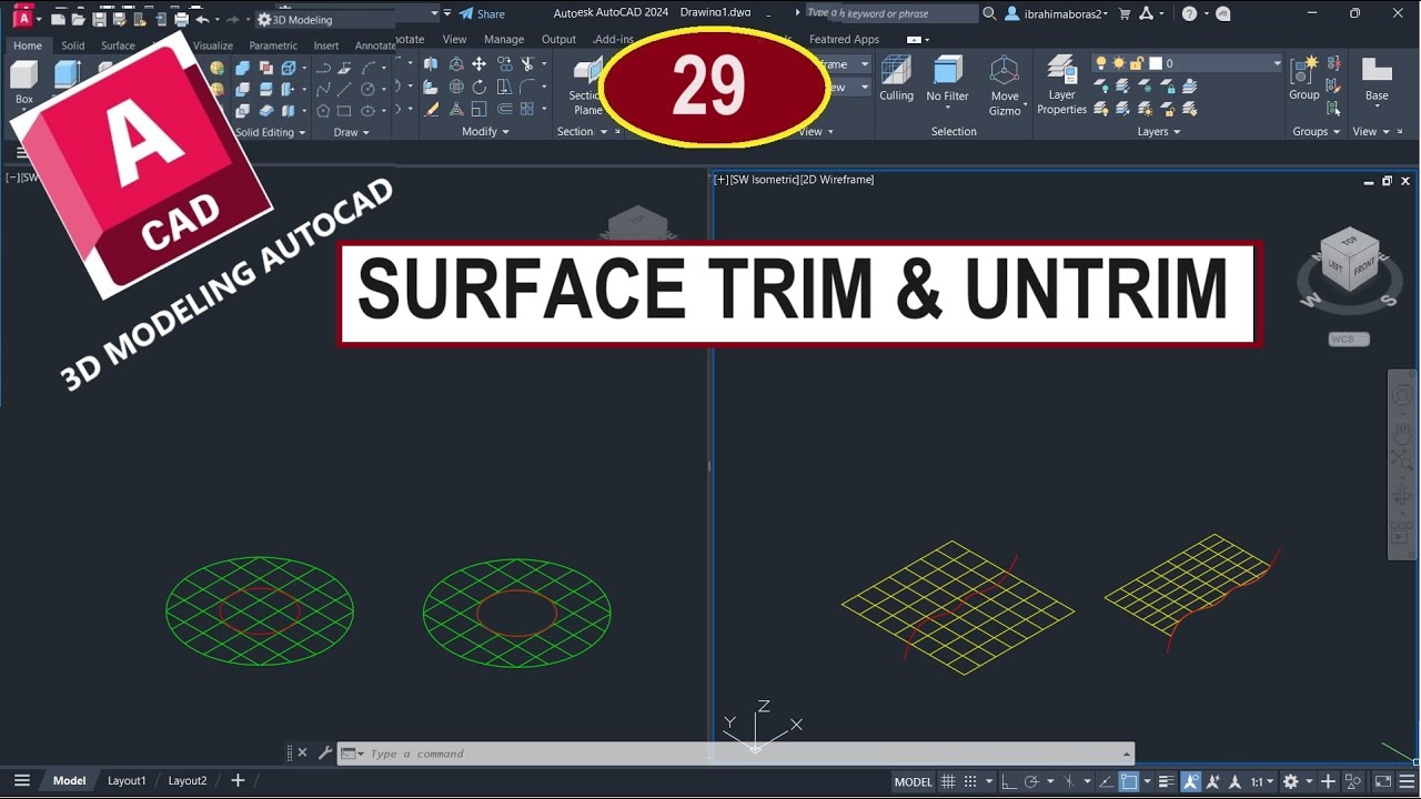 للمبتدئين شرح اوامر التعديل على الرسومات ثلاثية الأبعاد فى الأتوكاد ...