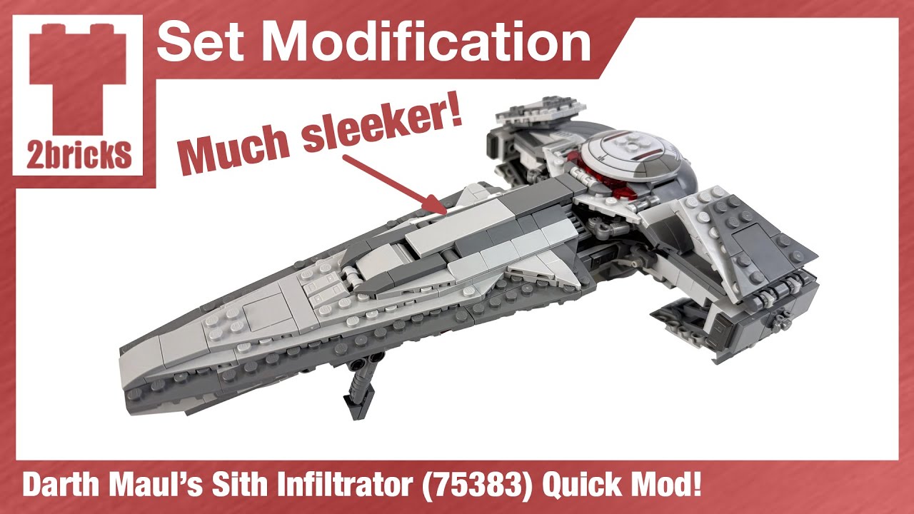 Sith Infiltrator - 2bricks QUICK MOD! Only 2 bricks required!! - YouTube