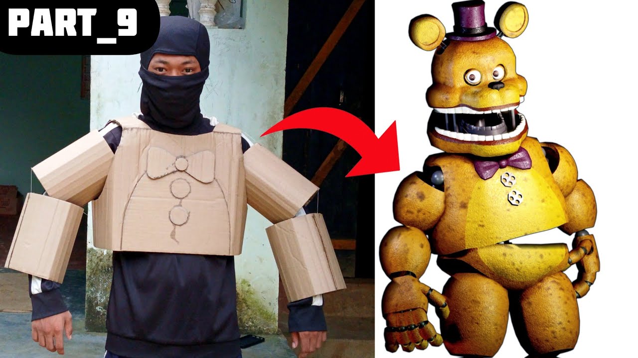 How To Make Fredbear Arm With Cardboard [ FNAF COSPLAY ] PART_9 - YouTube