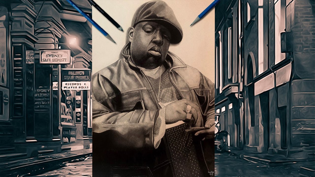 Drawing The Notorious B.I.G "Biggie" (TIME LAPSE) - YouTube