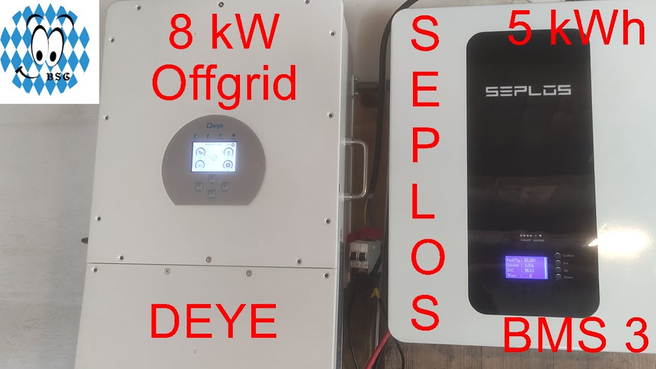 8.0 KW DEYE Hybrid Inverter, SEPLOS Polo-W LifePo4, Montage an Wand🔔 ...