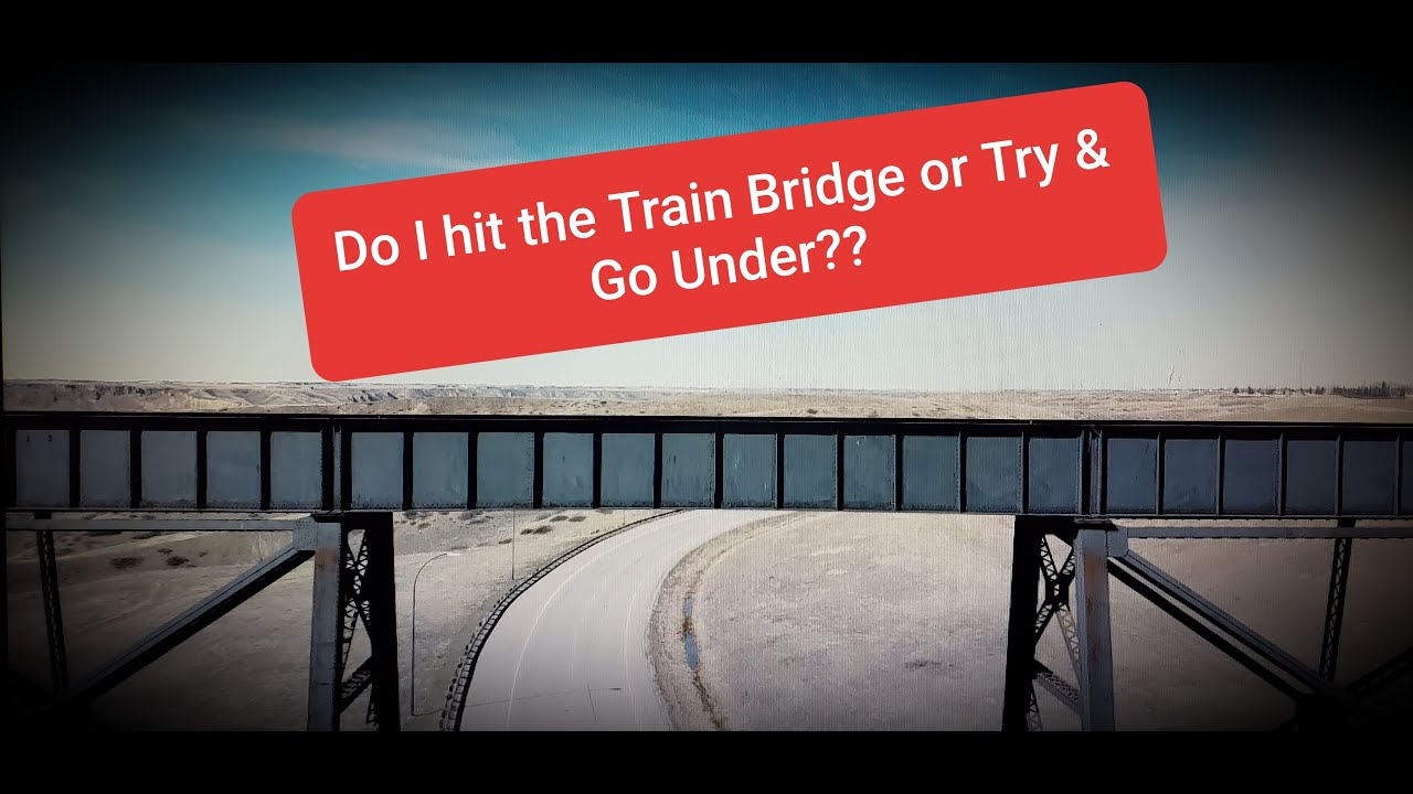 Lethbridge Train Bridge with Drone and a very close call at the end ...