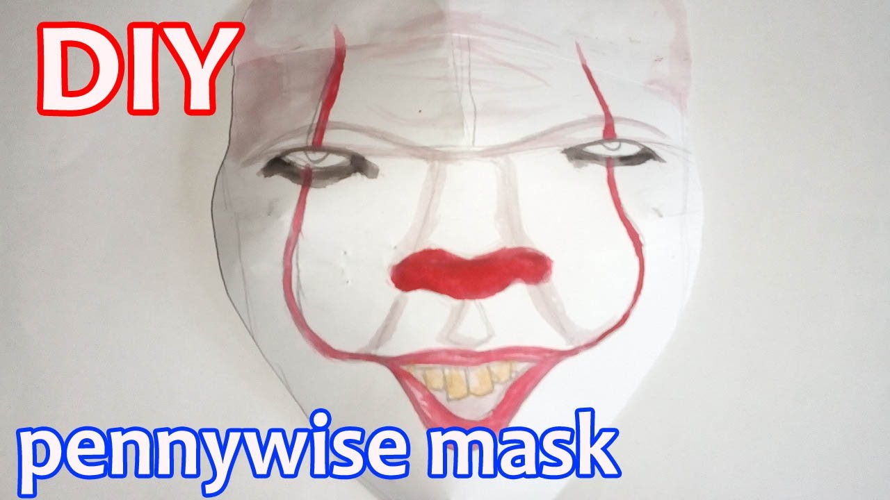 How to make an easy Pennywise mask out of paper | Paper Works | made by ...