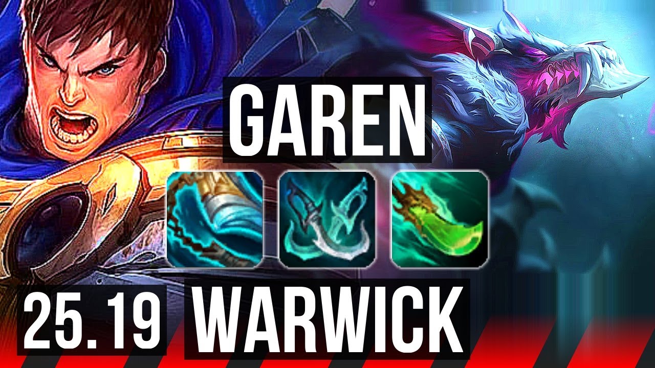 GAREN vs WARWICK (TOP) | 11/1/2, 6 solo kills, Legendary | KR Master ...