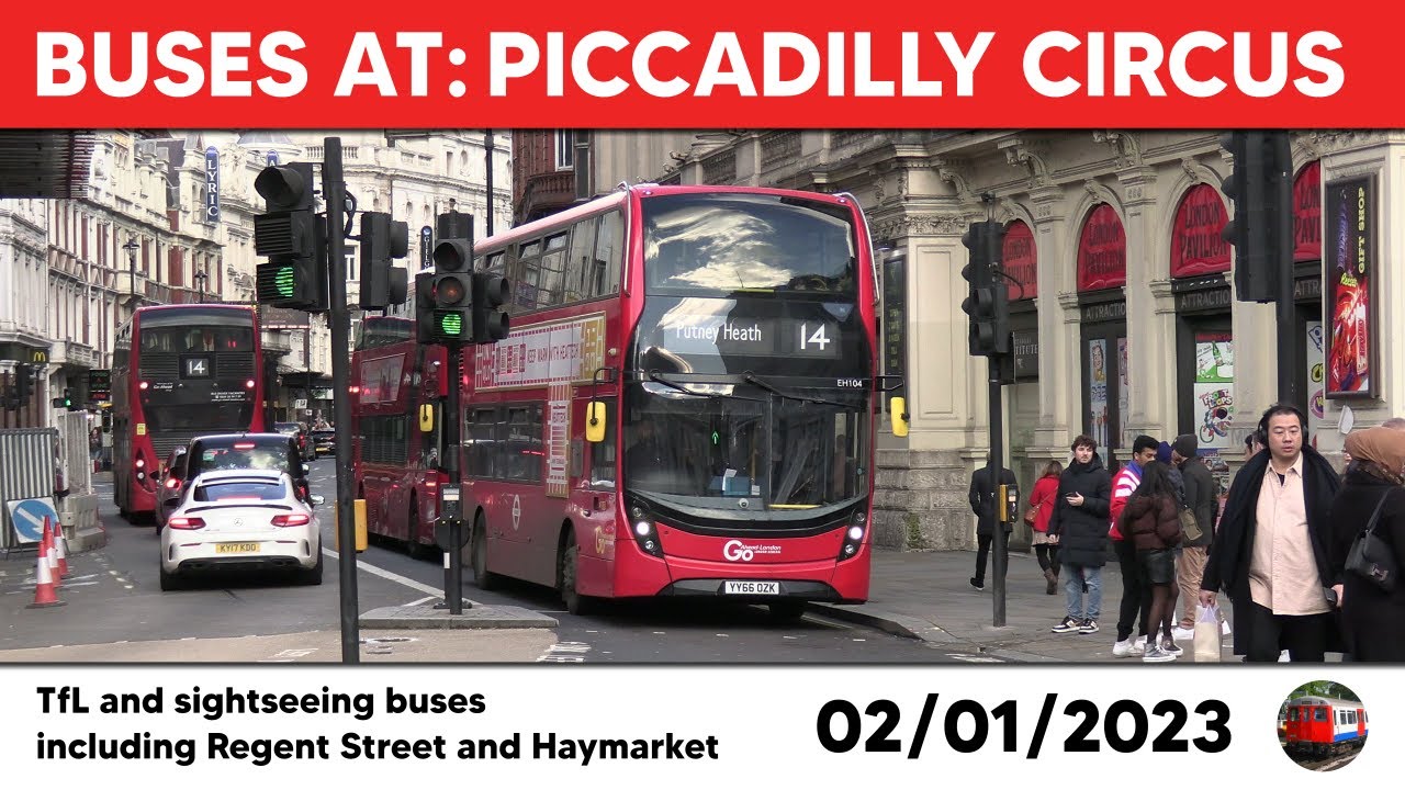 London buses at Piccadilly Circus 02/01/2023 - YouTube