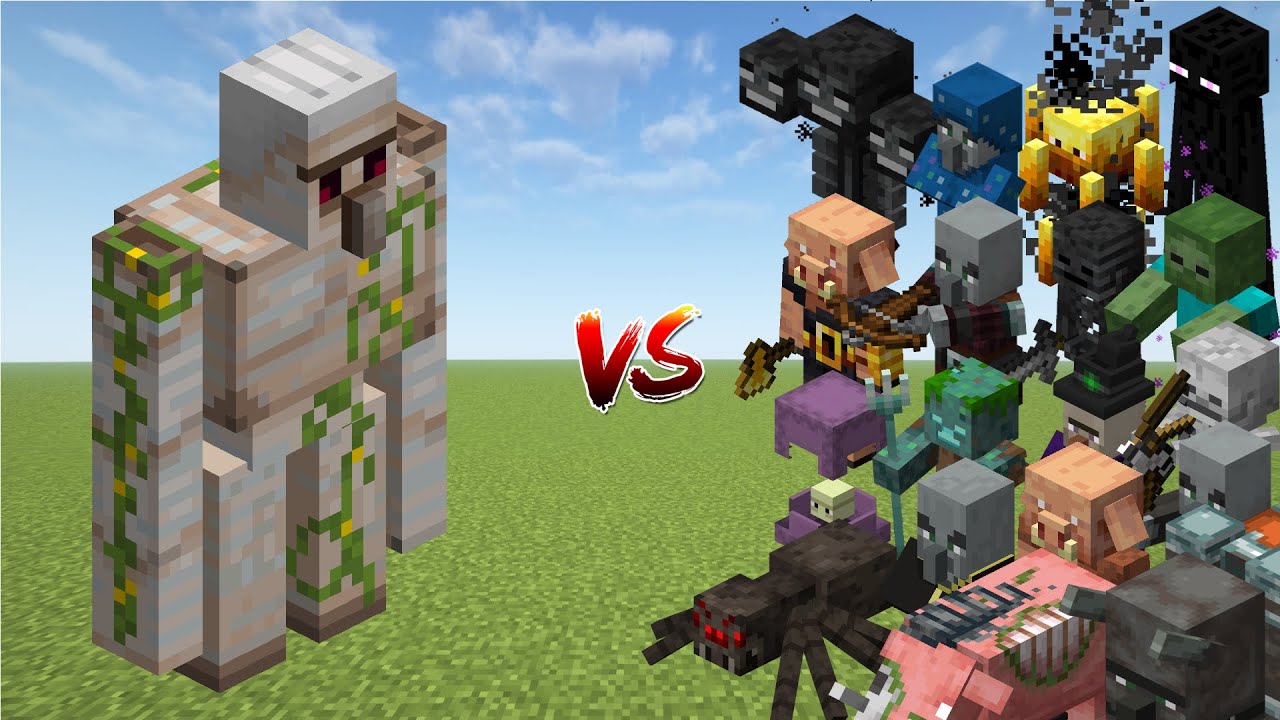 IRON GOLEM VS MINECRAFT MOBS | Minecraft Mob Battle - YouTube