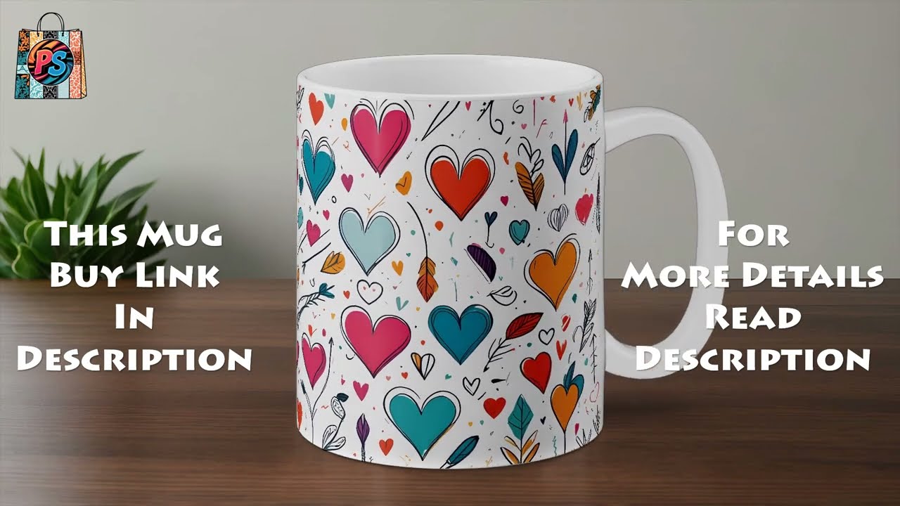 Best Love of Fun Heart Shape Pattern Design Print On White Mug For ...