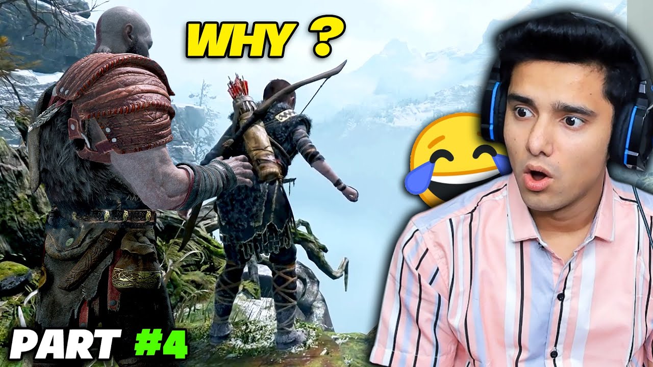 KRATOS PUSH SON FROM MOUNTAIN 😂 | PART #4 - YouTube