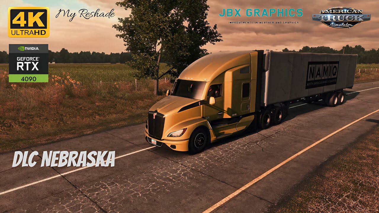 ATS with JBX 3 + my RESHADE crossing NEBRASKA realistic graphics RTX ...