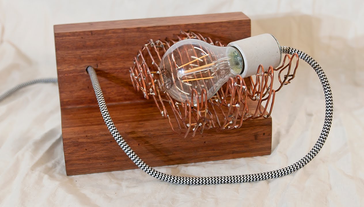 Copper wireframe hand sculpture lamp - YouTube