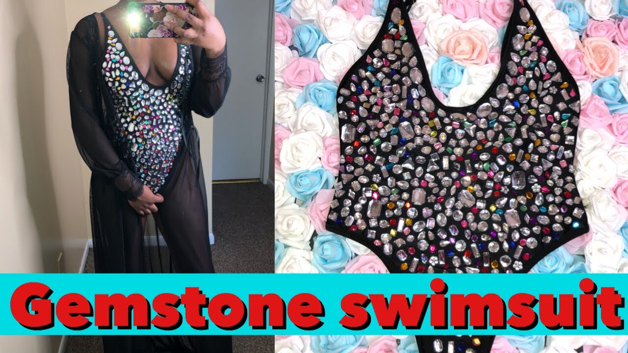 DIY One Piece Rhinestone Swimsuit ( For Only $9) - YouTube