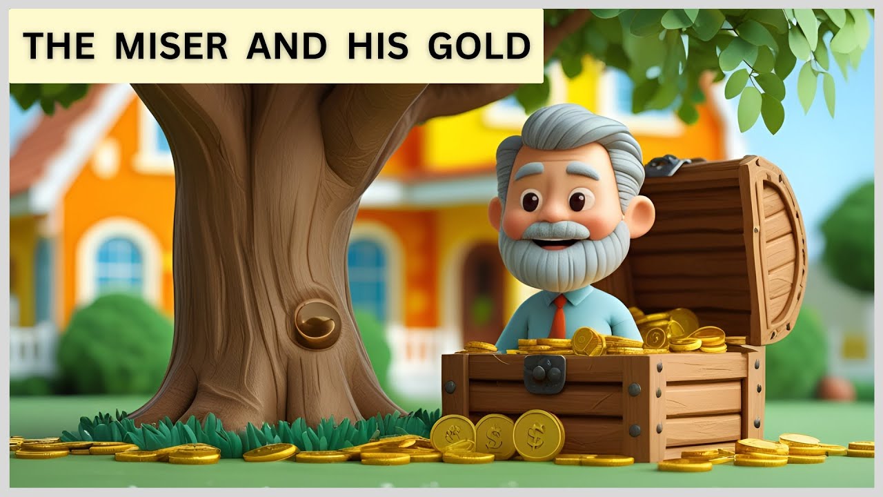 The Miser and His Gold | English Moral Story | Meanings & Quiz Inside ...