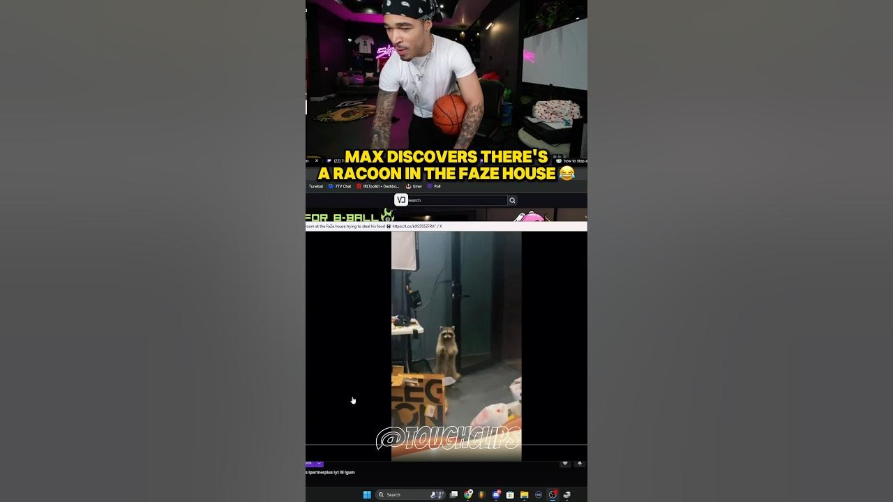MAX FINDS A RACOON IN THE FAZE HOUSE #plaqueboymax #faze #twitch #funny #twitchclips - YouTube