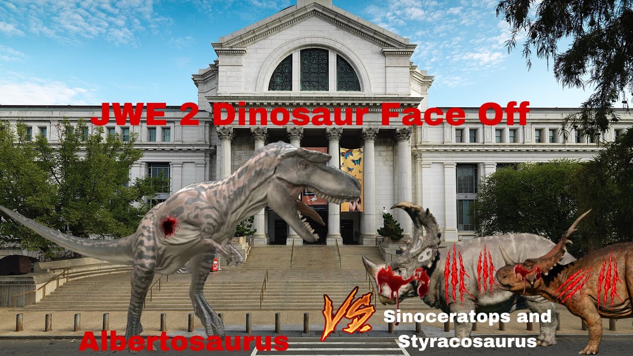 JWE 2 Dinosaur Face Off Albertosaurus vs Sinoceratops and Styracosaurus ...