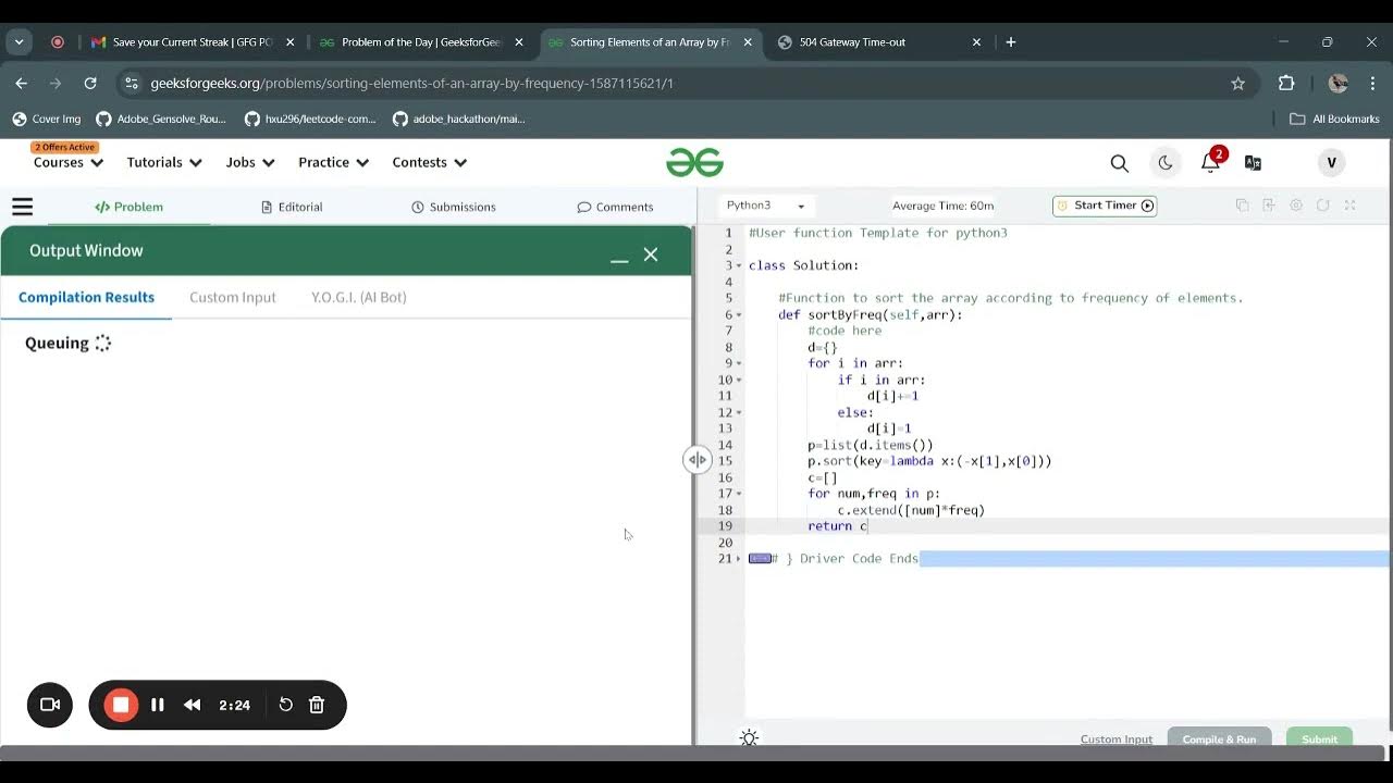 Sorting Elements of an Array by Frequency - YouTube