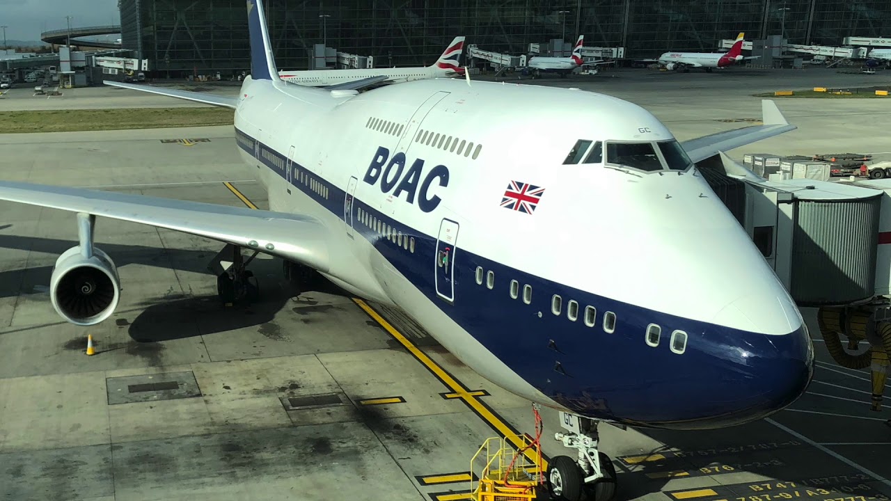 #BA100 - British Airways BOAC livery at Heathrow - G-BYGC - YouTube