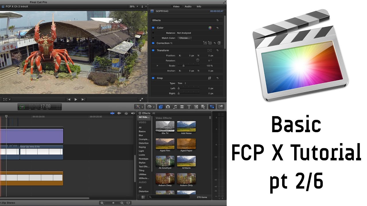 FCP X Basic Video Editing Tutorial pt. 2 of 6 - YouTube
