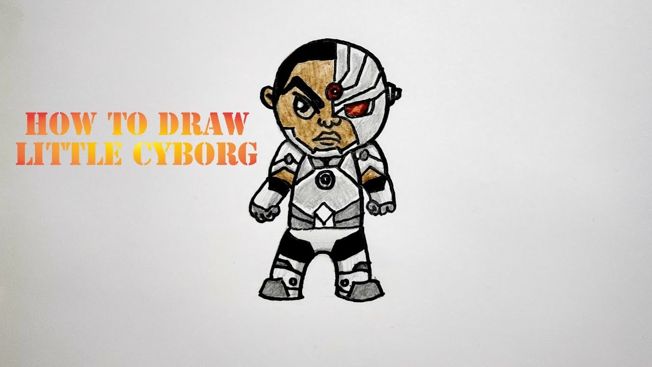 how to draw little cyborg - YouTube
