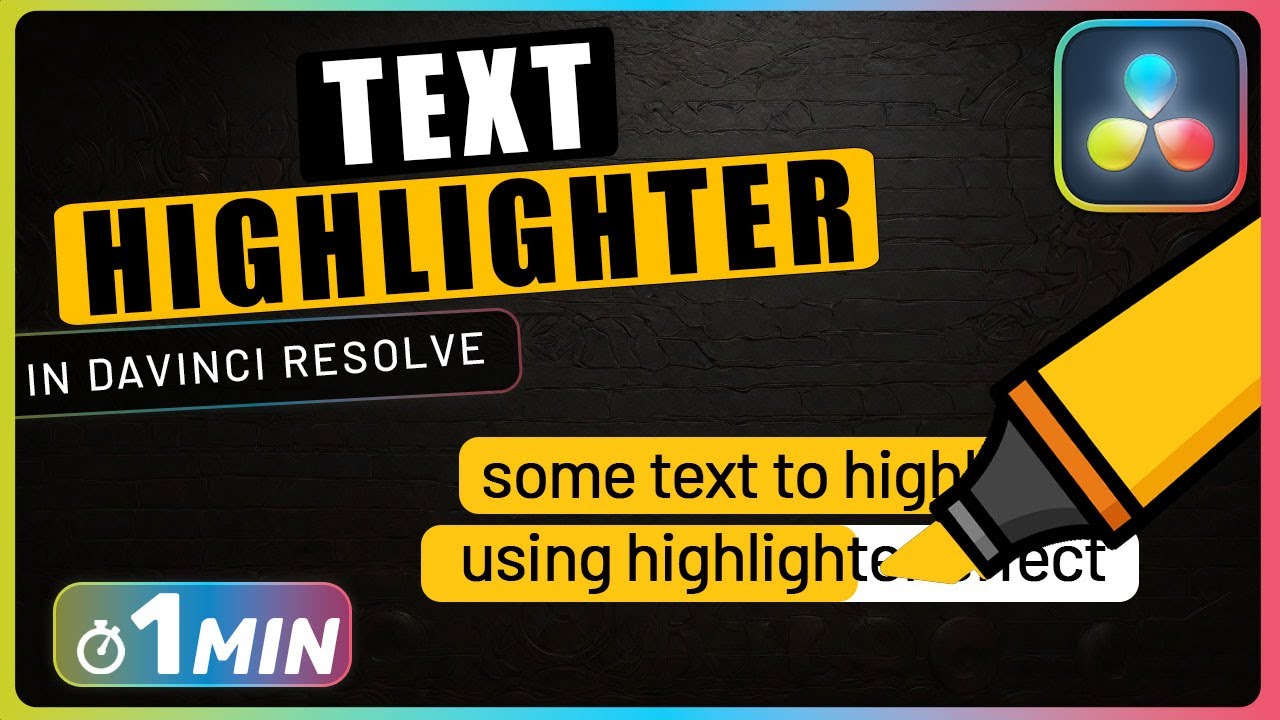 How to Create Text HIGHLIGHTER Effect in Davinci Resolve - YouTube