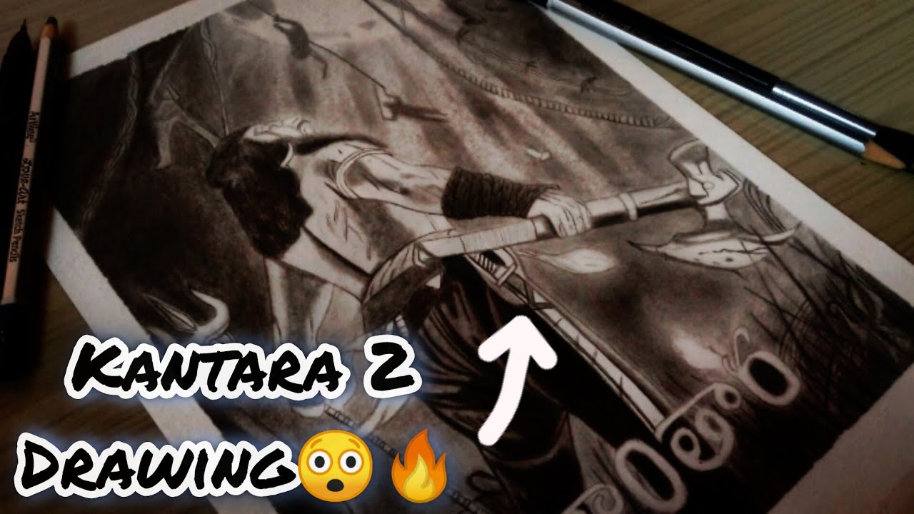 Kantara 2 Poster Drawing|| Rishab Shetty Kantara Drawing|| Kantara ...