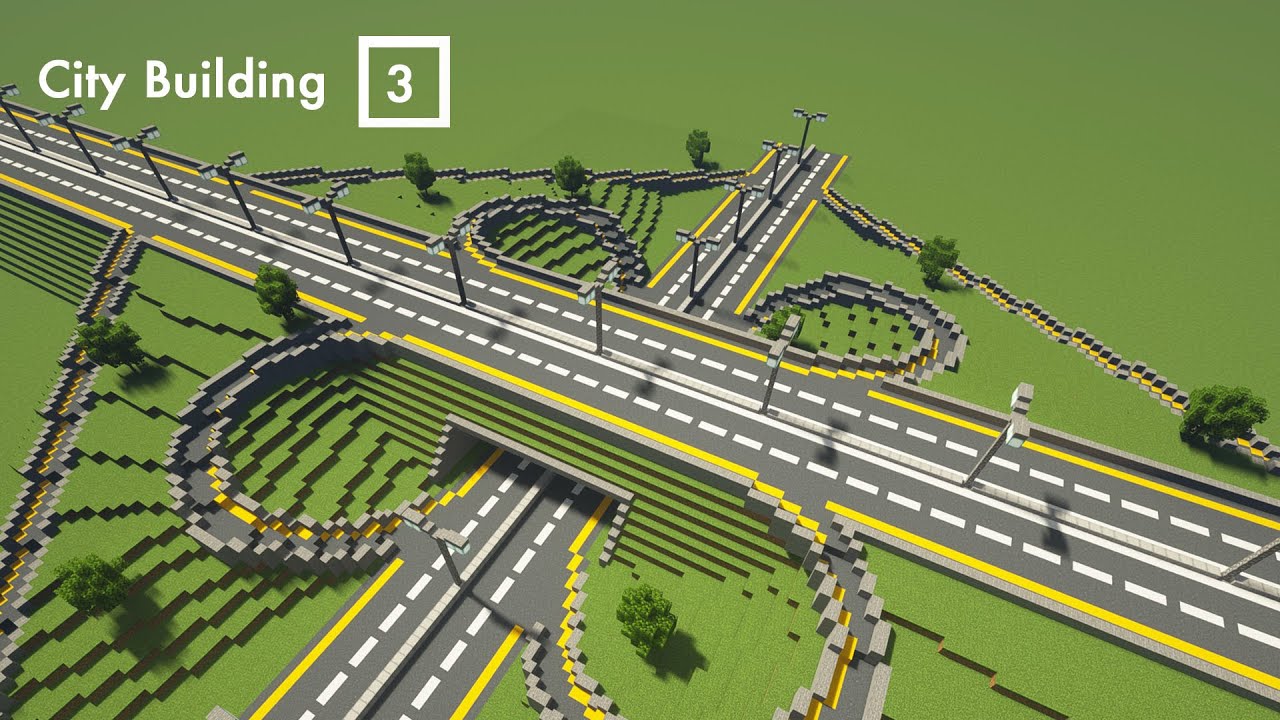 Minecraft City Building #3 II Highways II Minecraft Timelapse - YouTube