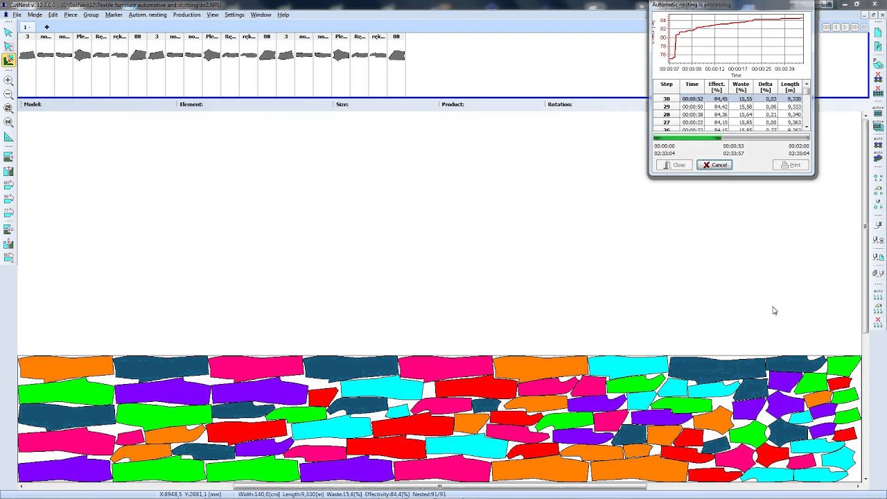 MiriSys CutNest - Auto nesting on fabric textile for clothing industry ...