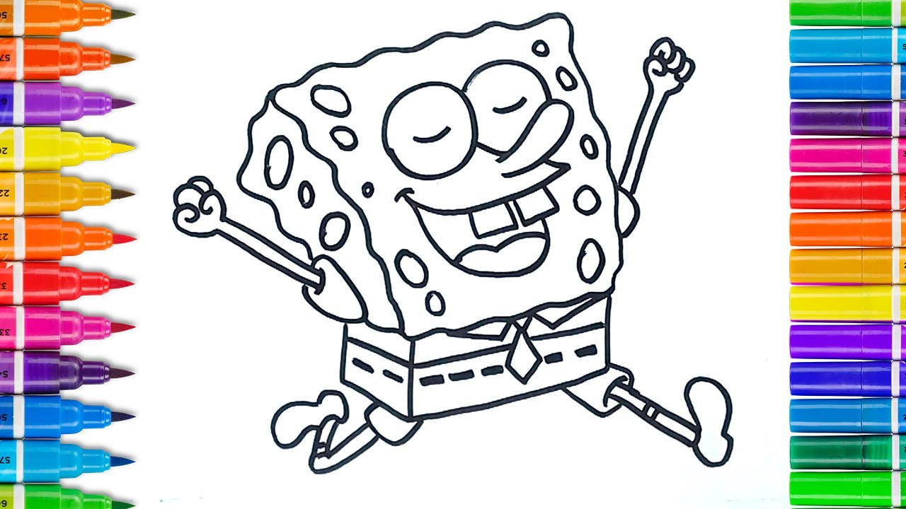 drawing and coloring spongebob - YouTube