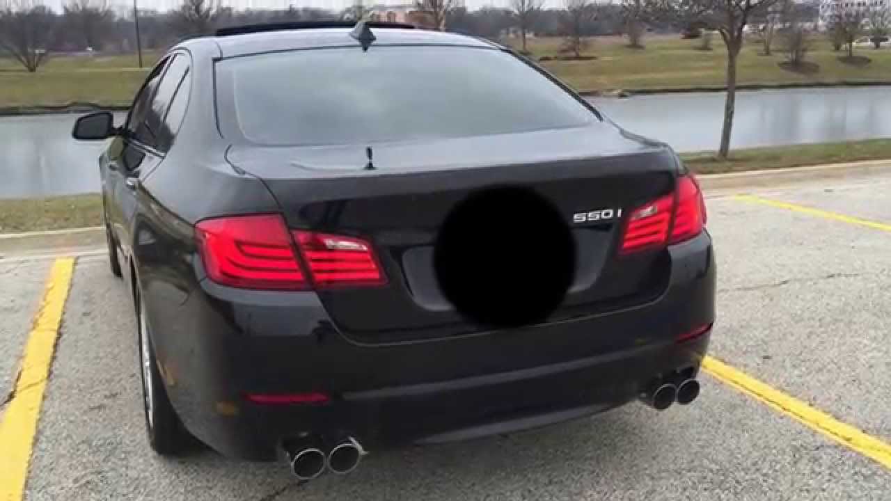 BMW F10 550i full exhaust, stock DPs, low revs - YouTube