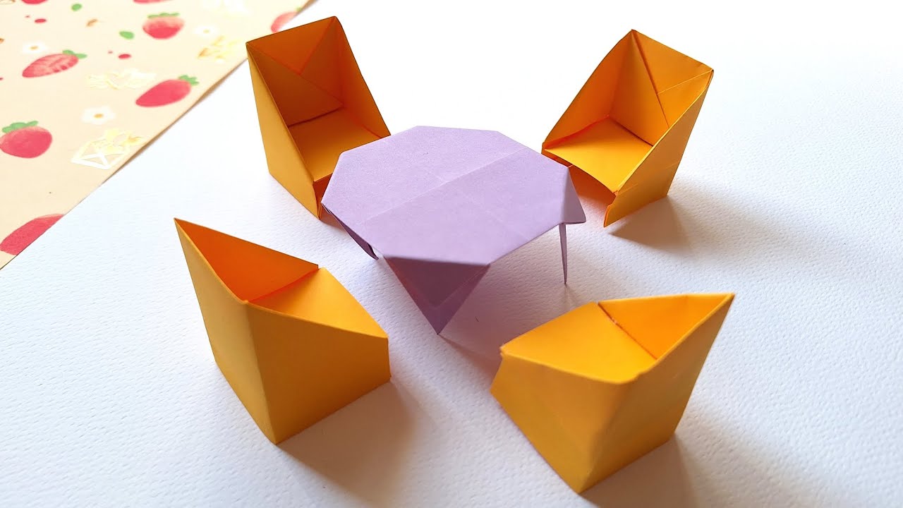 how to make paper chair and table 🥰 - YouTube