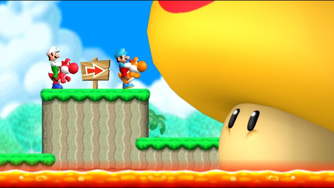 Newer Super Mario Bros. Wii - 2 Player Co-Op Part 1 - YouTube