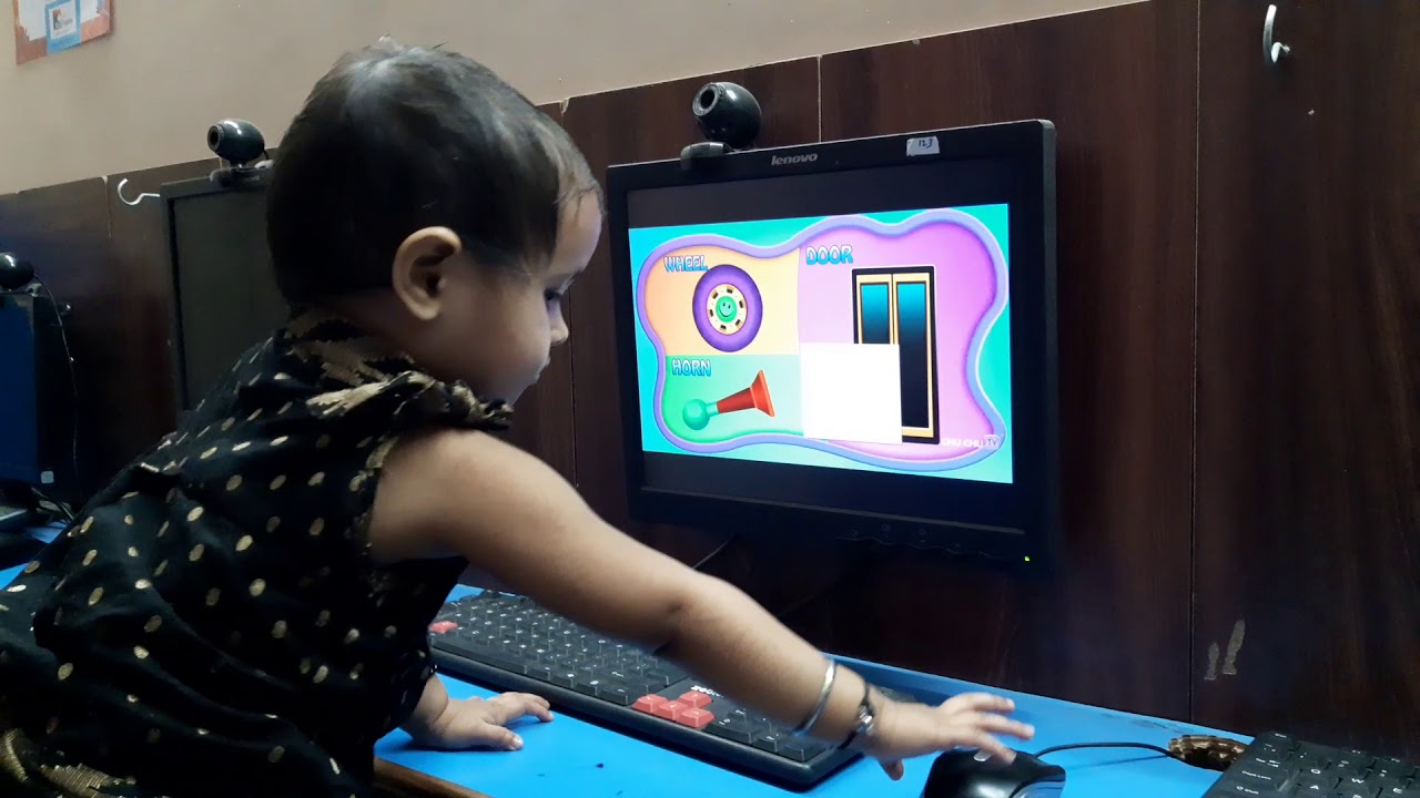 kavya watching cartoon on computer 🥰 baby learning !! kavya's bachpan ...