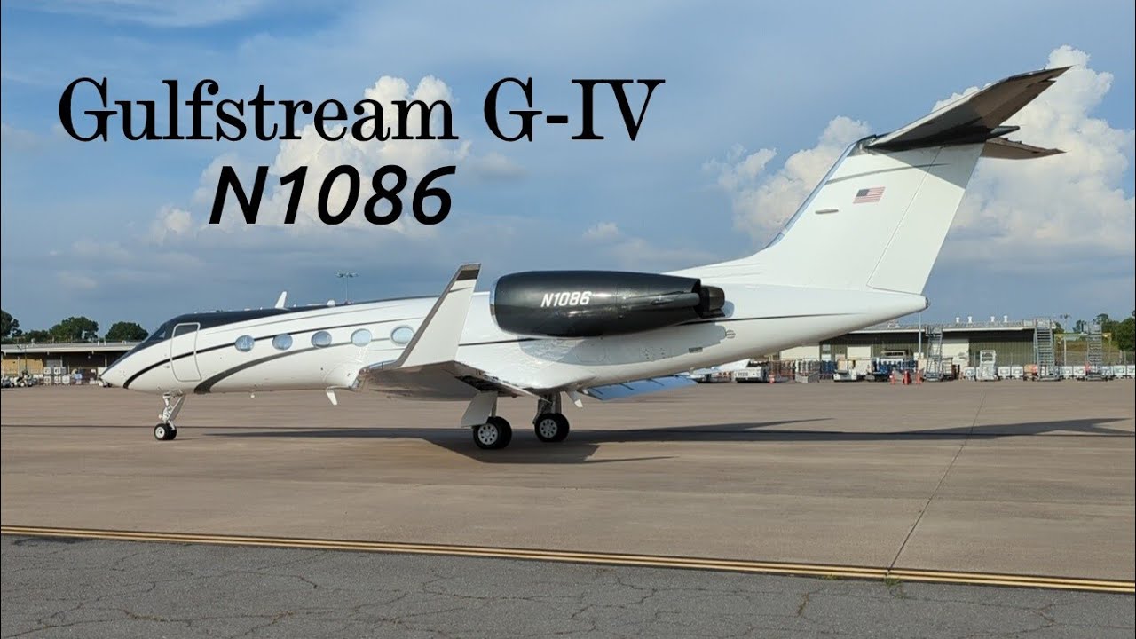 Gulfstream G-IV (N1086) taxiing in from ADS - YouTube