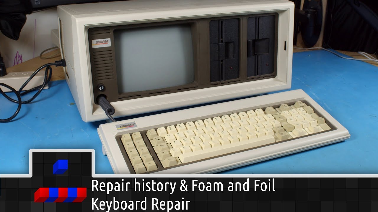 Compaq Portable Repair history & Foam and Foil Keyboard Repair - YouTube