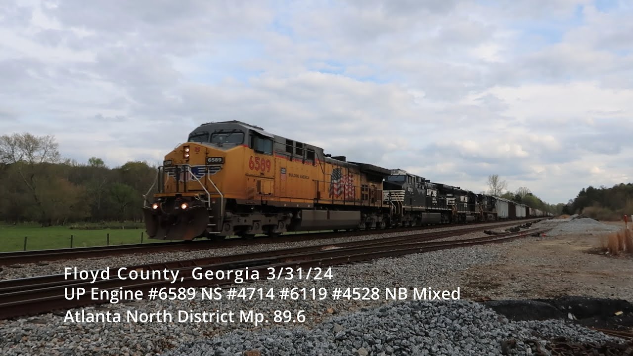 UP Engine #6589 NS #4714 #6119 #4528 NB Mixed Floyd County, Georgia 3 ...