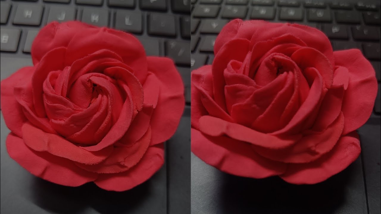 How to make rose with clay | DIY | Handmade rose with clay - YouTube