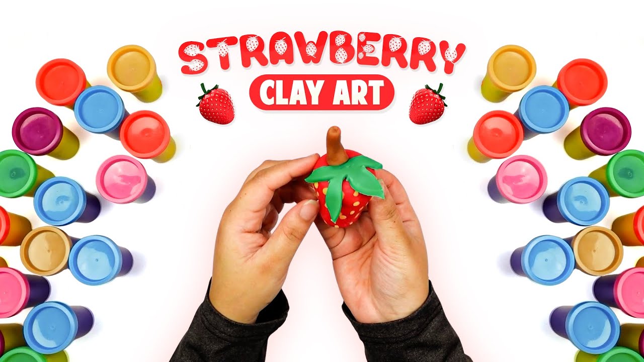 Clay Strawberry 🍓 | How To Make Strawberry With Clay | Miniature Fruits ...