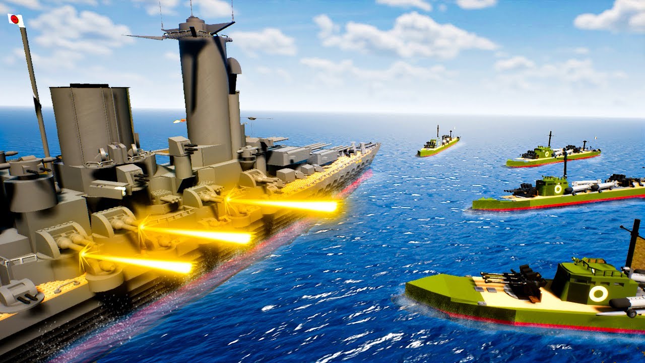 The BIGGEST BATTLESHIPS Wage War in Brick Rigs Multiplayer! Protect the ...