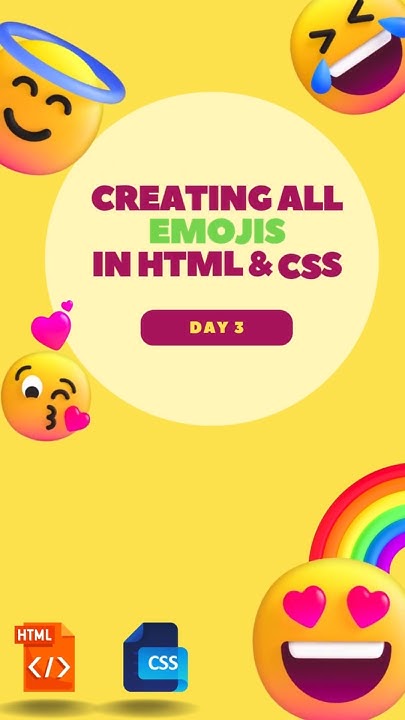 Day 3 - Building the 😄 Emoji with HTML & CSS! 💻 #htmlcssjs #coding #javascriptgamedevelopment ...