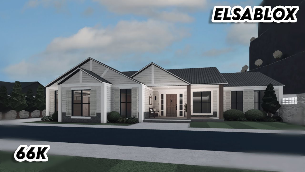 66k New American Ranch (PART 1) | Roblox Bloxburg Speedbuild EXTERIOR ...