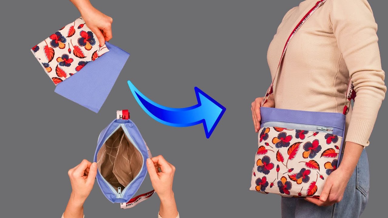 Easy crossbody bag tutorial - great sewing idea! - YouTube