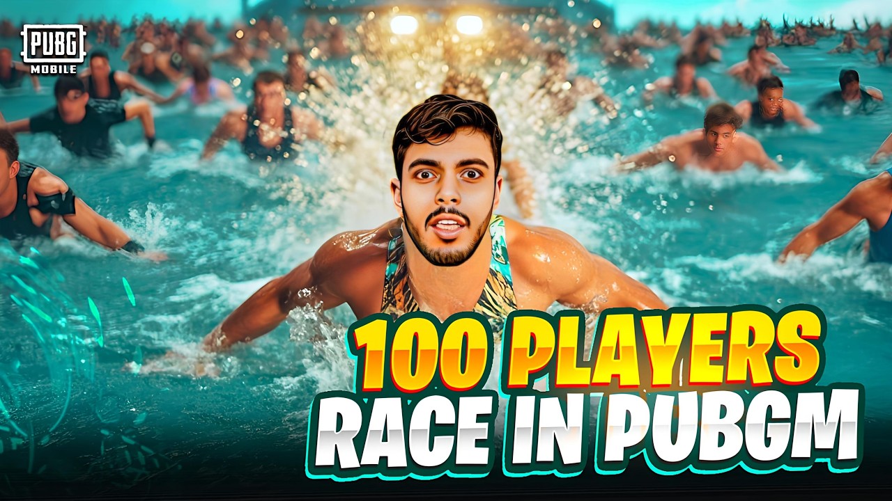 100 Players Race to Spawn Island In PUBG MOBILE - YouTube