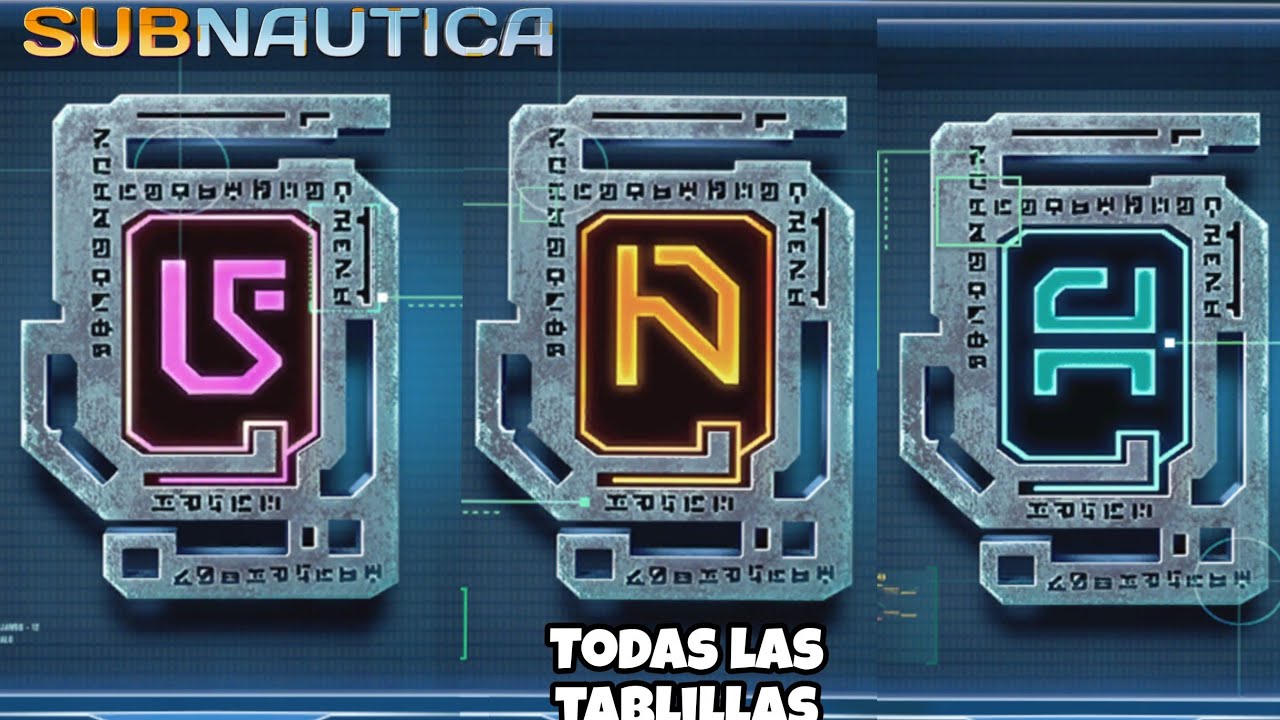 TODAS LAS TABLILLAS Subnautica dónde encontrar TABLILLA MORADA, NARANJA ...