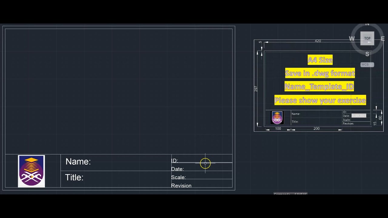 DRAW A TEMPLATE USING AUTOCAD 2022 - YouTube