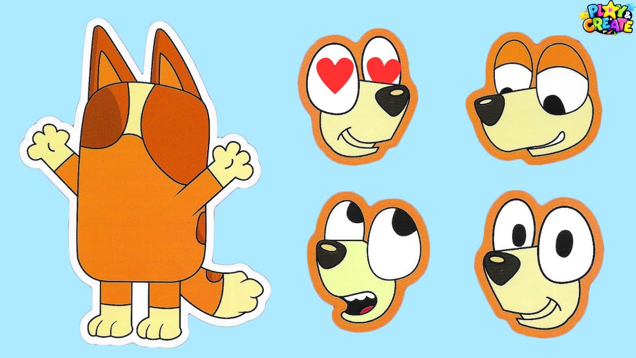 DIY Bluey Make a Face Stickers: Design Your Own Bluey & Bingo! 🐶 - YouTube