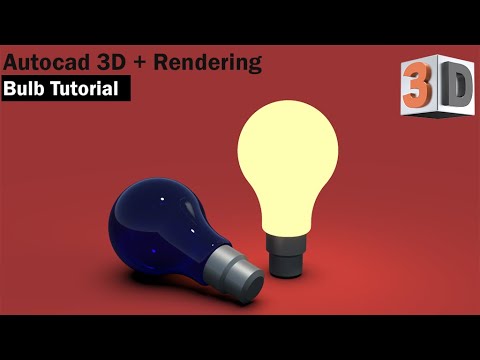 AutoCAD 3D Tutorial - Bulb Modeling in Autocad + Rendering - YouTube